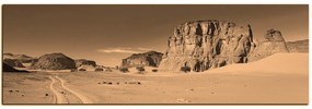 Obraz na plátně - Silnice v poušti - panoráma 5129FA (105x35 cm)