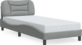 Rám postele s LED bez matrace Hvar Světle šedá 90x190 cm Látka 3213669