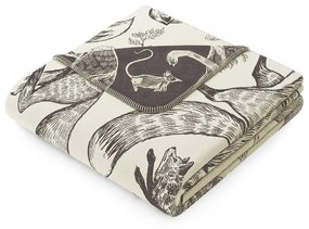 Béžová deka s příměsí bavlny AmeliaHome Fox, 150 x 200 cm