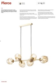 Redo 01-2622 - Lustr na lanku PIERCE 8xE27/42W/230V černá/kouřová