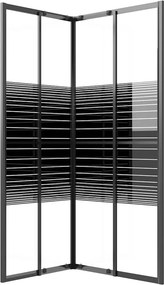 Sprchový kout s pruhovaným vzorem ESG 90 x 70 x 180 cm černý 151850