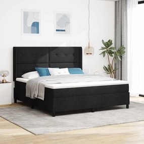 Postel s boxspringem s polštářem Černý 200 x 180 cm textil 3341660