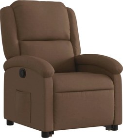 Zvedací polohovací křeslo hnědé textil 3204168