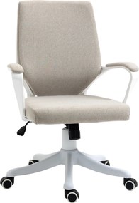 Ergonomická kancelářská židle Vinsetto s bederní opěrkou výškově nastavitelná do 120 kg v béžové barvě pro kancelář a domácí kancelář | Aosom.de