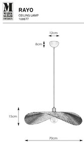 Markslöjd 108677 - Lustr na lanku RAYO 1xE27/40W/230V béžová/bambus