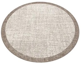 Dywany Luszczow Kusový koberec SIZAL FLOORLUX KRUH 20401 vzor rámu šampaňské / taupe Rozměr koberce: 120 cm KRUH