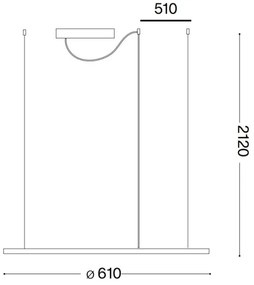 Ideal Lux - LED Lustr na lanku HULAHOOP LED/28W/230V 3000K pr. 61 cm CRI 90 bílá