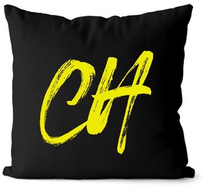 Polštář – písmeno CH (Velikost: 40 x 40 cm, Barva: Žlutá)