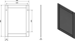 Aqualine Sapho, FAVOLO zrcadlo v rámu 70x90 cm, bílá mat, FV090