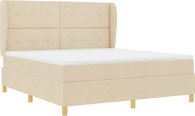 Postel s boxspringem s čelo Krémová 200 x 180 cm textil 3340772