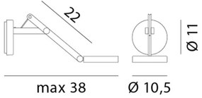 Rotaliana String W0 DTW nástěnné světlo černá