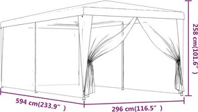 Party stan se 6 síťovanými bočnicemi modrý 3 x 6 m HDPE 319237