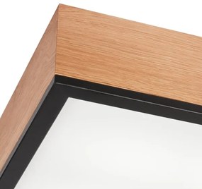 Stropní svítidlo OAK SQUARE 4xE27/15W/230V 39x39 cm dub/černá