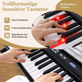 Costway 88 Keys Electric Piano s nastavitelným stojanem a stoličkou a Sustain