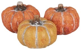 Set 3 malé oranžové keramické dekorační dýně – 5x4 cm