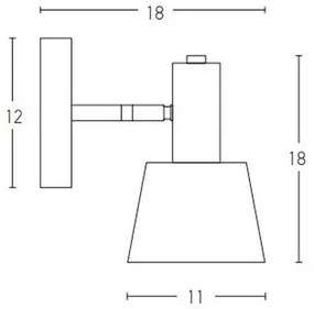 Zambelis 20219 - Nástěnné bodové svítidlo 1xE14/25W/230V šedá