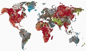Malování podle čísel mapa světa, 80x100 cm, vypnuté plátno na rám