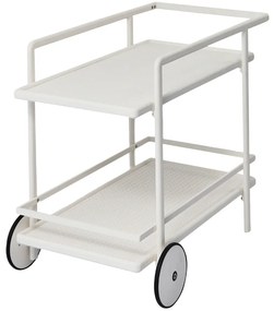 Bílý hliníkový zahradní servírovací vozík No.120 Mindo 98 x 61 cm