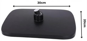 Erga Sami, dešťová hlavová sprchová hlavice 30x20 cm, černá matná, ERG-YKA-BP.SAMI-XL-BLK