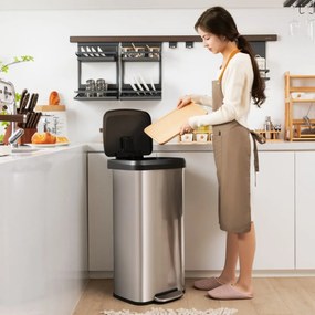 Costway Kuchyňský odpadkový koš 68 l s měkkým zavíracím víkem a deodorizační