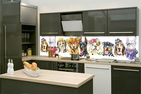 DIMEX | Fototapeta do kuchyně Portét psů KI-260-110 | 260 x 60 cm | vícebarevná