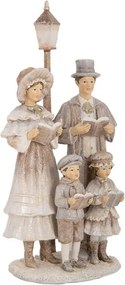 Béžová vánoční dekorace sbor Christmas Choir - 15*11*30 cm
