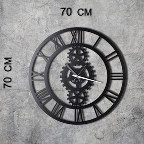 Nástěnné hodiny Gear 70 cm černé