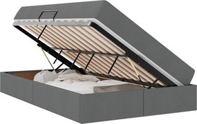 Postel s úložným prostorem a matrací Tmavě šedá 120 x 200 cm 3399653