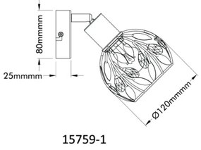 Globo 15759-1 - Nástěnné bodové svítidlo MIKA 1xE14/25W/230V