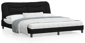 vidaXL Rám postele s LED osvětlením černý 180 x 200 cm textil