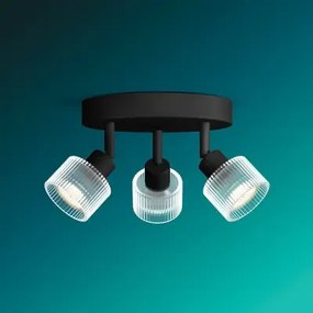 Horen 3x5W černá, na desce / LED bodové svítidlo