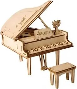 RoboTime dřevěné 3D puzzle Velké piano / od 8 let / 74 dílků / Obtížno