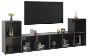 vidaXL Marketos TV skříňky 4 ks šedé vysoký lesk 72x35x36,5 cm kompozitní dřevo