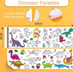Samolepky vybarvovací - 3 metry Barva: samolepky - dinosauři