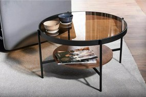 Konferenční stolek Prima B 74 cm ořech/černý