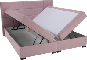 Boxspringová pocketová postel, 180x200, růžová, APRIL