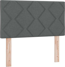 Postel s boxspringem s čelo Tmavě šedá 120 x 190 cm textil 3338749