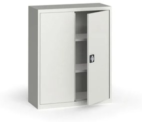 Plechová policová skříň na nářadí KOVONA, 1150 x 950 x 400 mm, 2 police, šedá/šedá