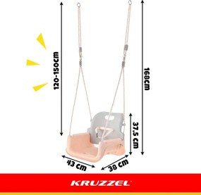 Dětská houpačka Kruzzel 3 v 1 šedobéžová