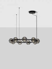 LED stmívatelný černo-zlatý moderní lustr Las 2