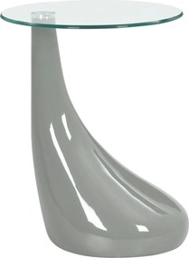 vidaXL Konferenční stolek s kulatou skleněnou deskou vysoký lesk [240321] Barva: Bílá