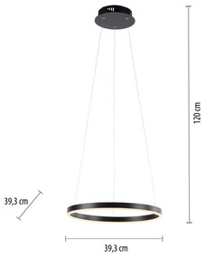 Závěsné svítidlo Ritus LED, Ø 39,3 cm, antracitová barva