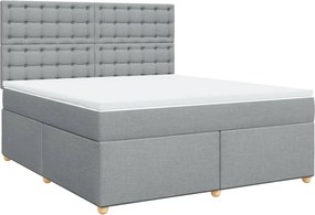 Box spring postel s matrací světle šedá 180 x 200 cm textil 3291373