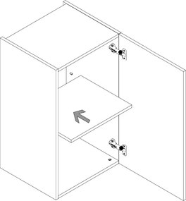 LORIN mo | závěsná skříňka 12 P | 45 cm | se 2 policemi | kašmír