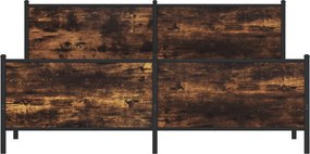 Kovový rám postele bez matrace kouřový dub 193 x 203 cm 3301357