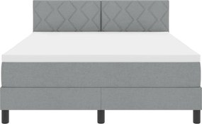 Postel s boxspringem s čelo Světle šedá 160 x 200 cm textil 3338776