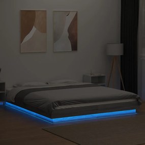 Rám postele s LED osvětlením šedý sonoma 160 x 200 cm kompozit 3281089