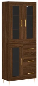 Skříň highboard hnědý dub 69,5 x 34 x 180 cm kompozitní dřevo - Default Title