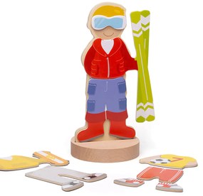 Bigjigs Toys Magnetické oblékací puzzle sportovní aktivity