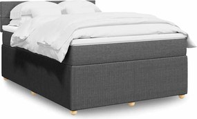 Box spring postel s matrací tmavě šedá 140x200 cm textil 3287480